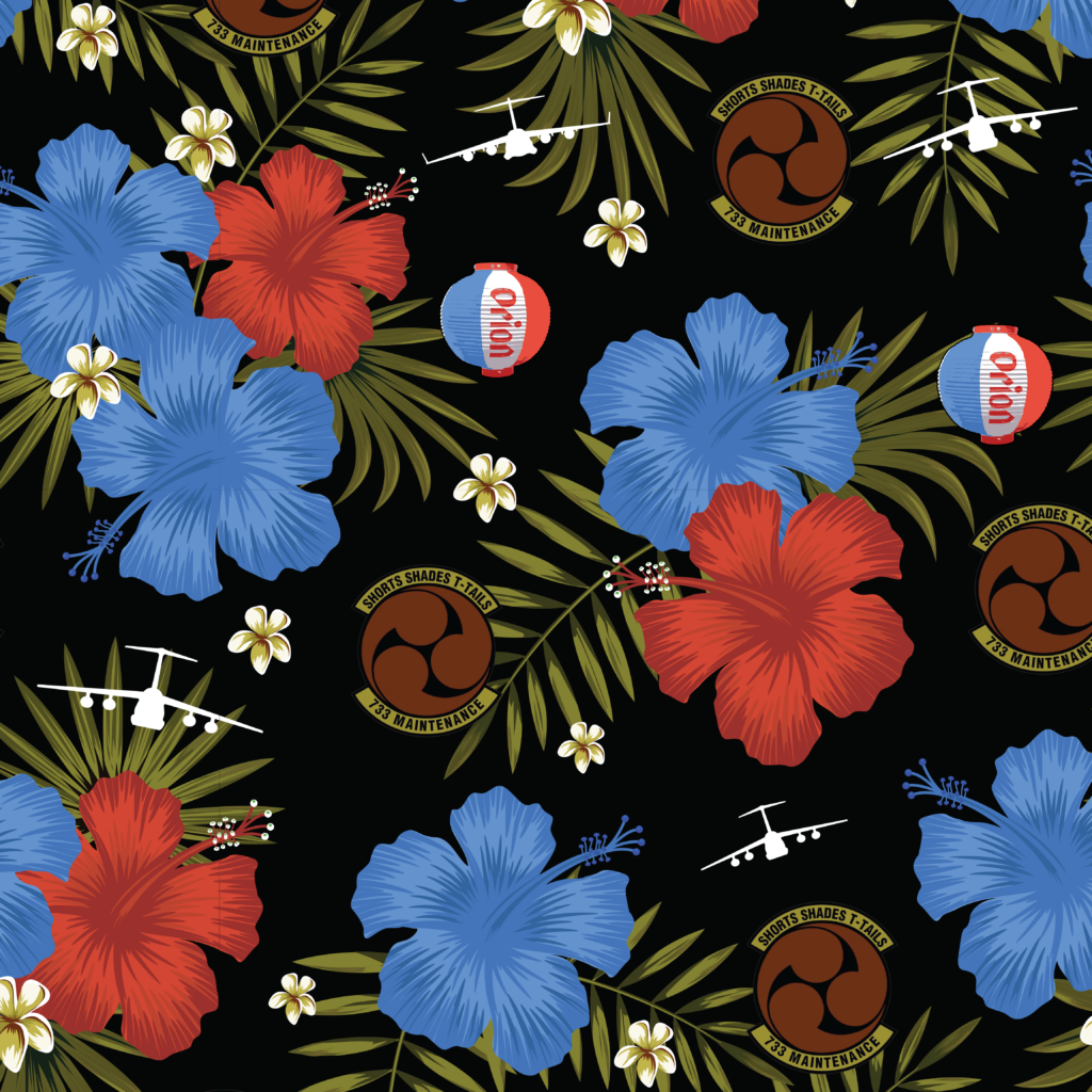 733d Air Mobility Squadron Black Hawaiian Shirts - Candor Threads ...